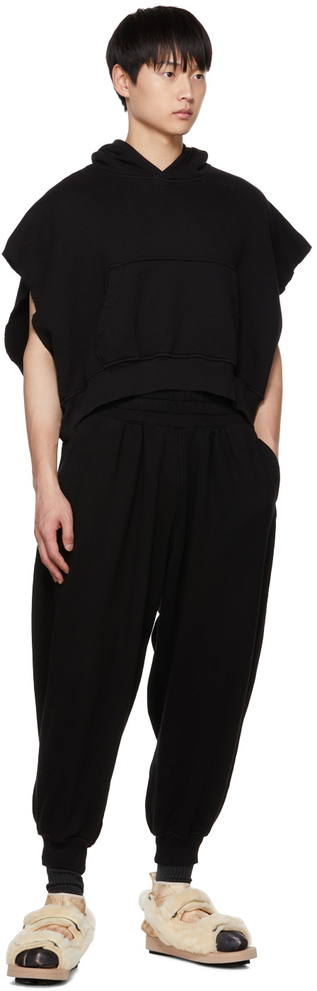 Sebastien Ami. Black Pleated Lounge Pants