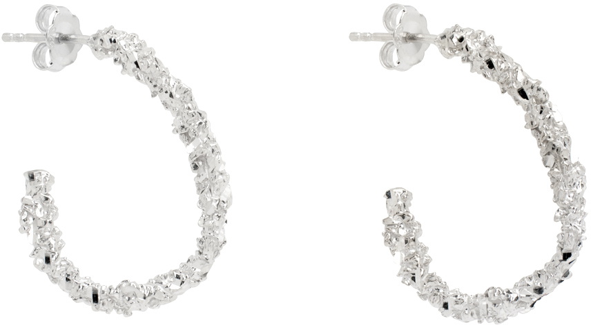 Veneda Carter Silver Medium VC003 Open Hoop Earrings Veneda Carter