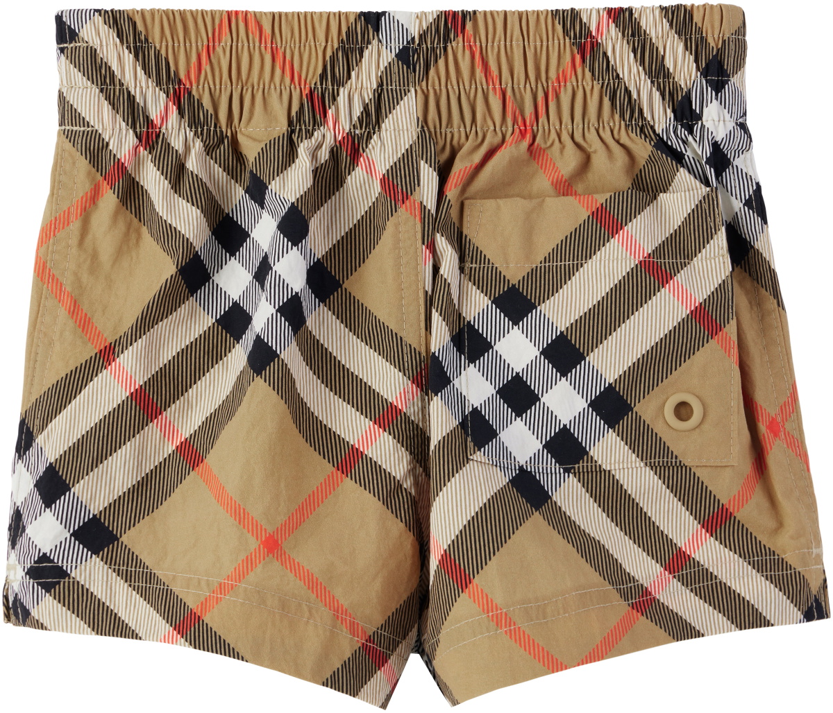 Burberry Baby Beige Check Swim Shorts Burberry