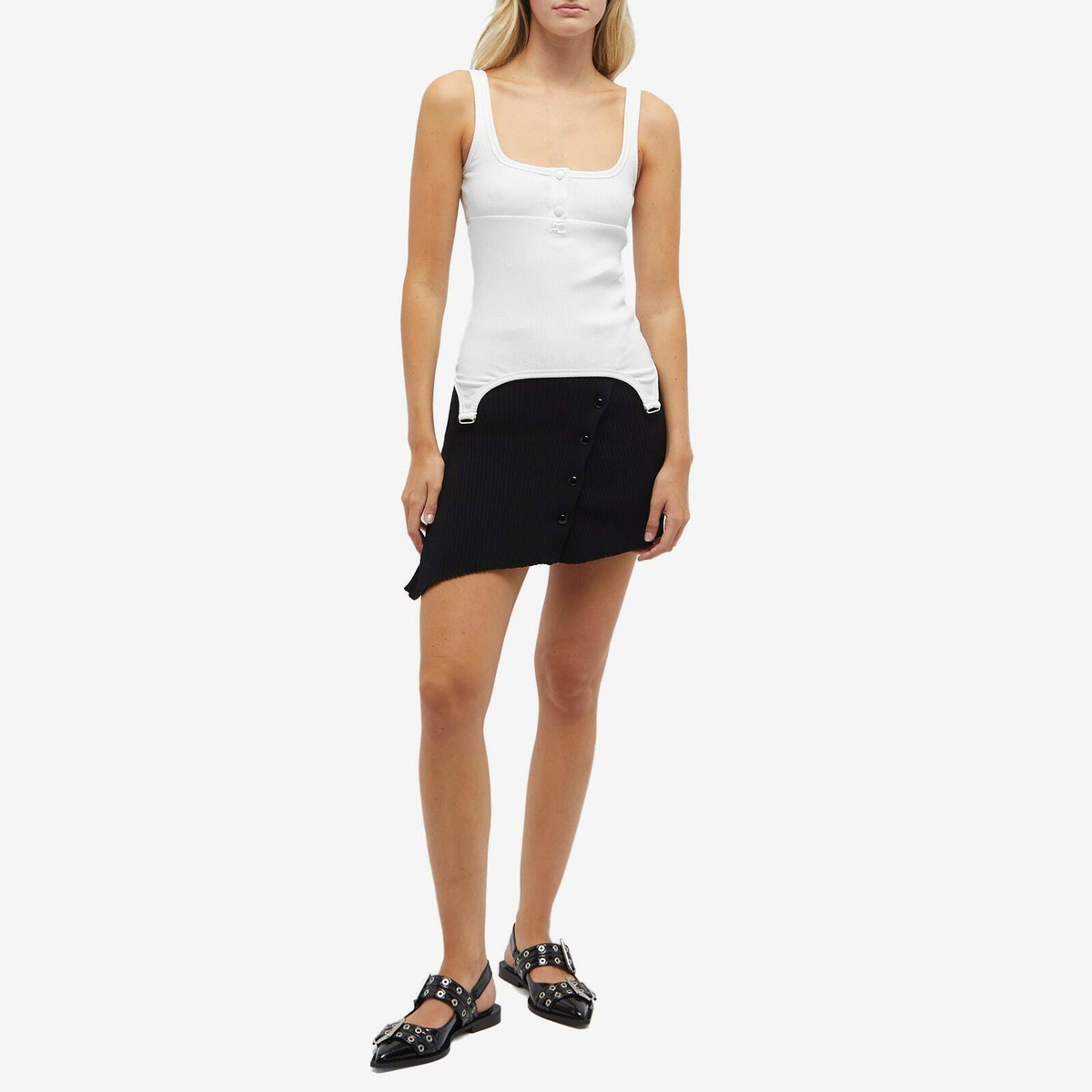 Courreges Women's Courrèges 90s Rib Tank Top in White Courreges