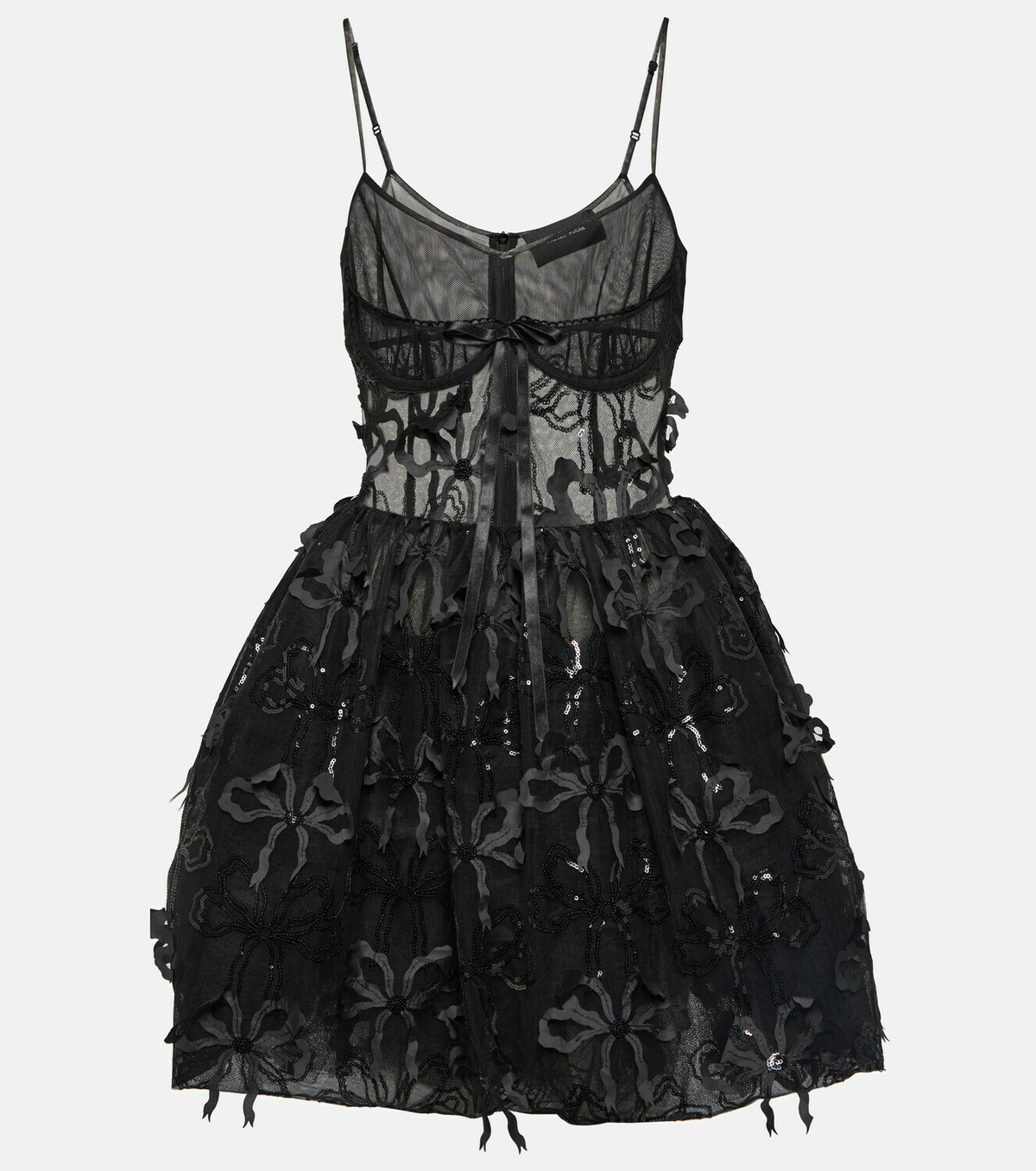 Simone Rocha Bow-detail sequined tulle minidress Simone Rocha