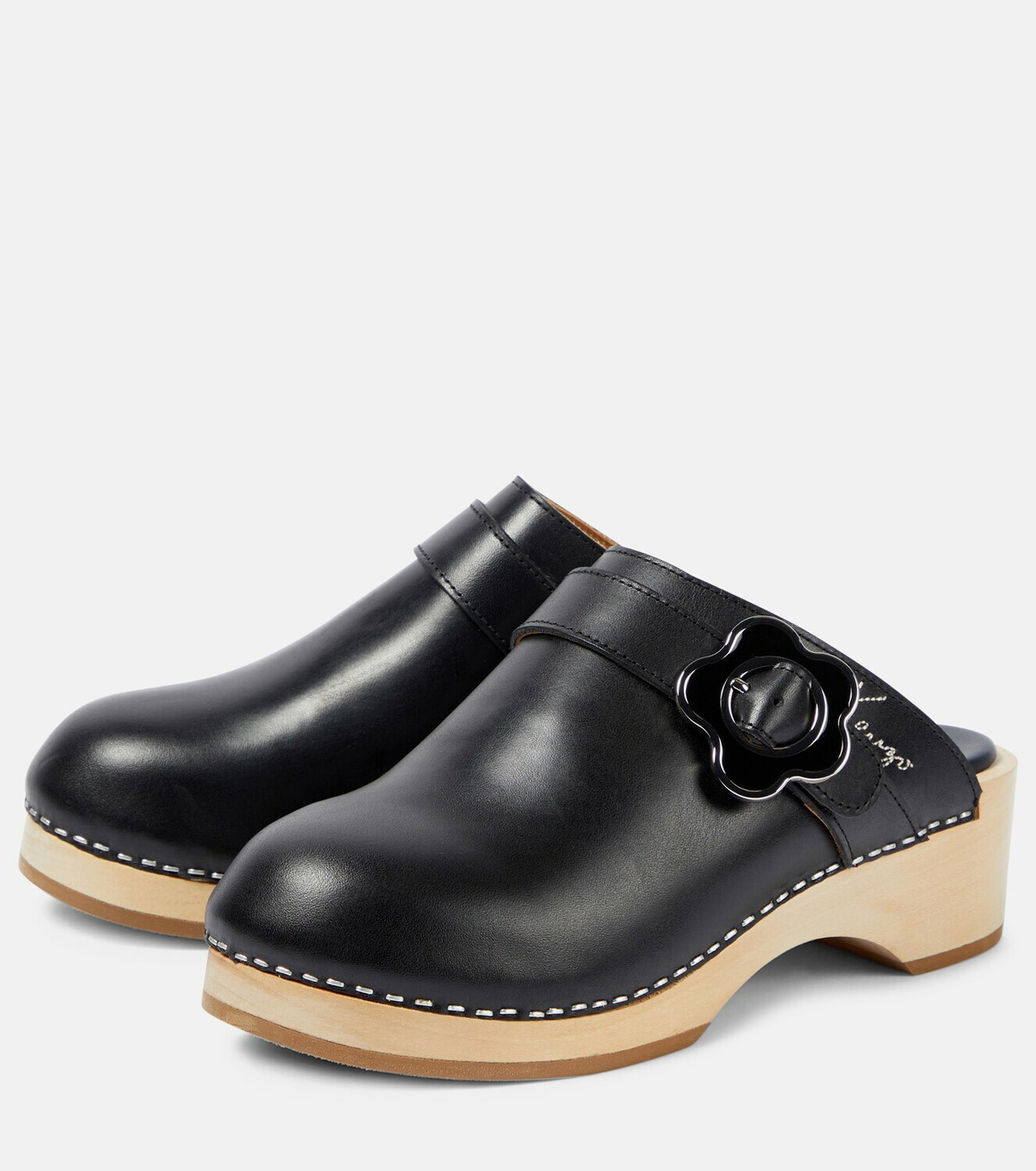 Kenzo Buckle-detail leather clogs Kenzo
