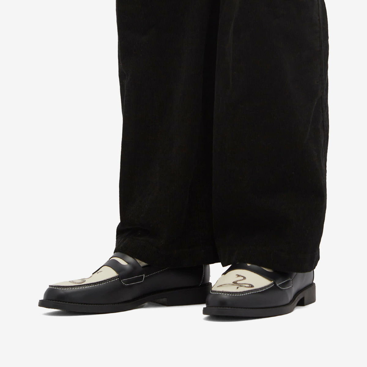 Duke + Dexter Men's Core Wilde Snake Penny Loafer in Black/White Duke ...