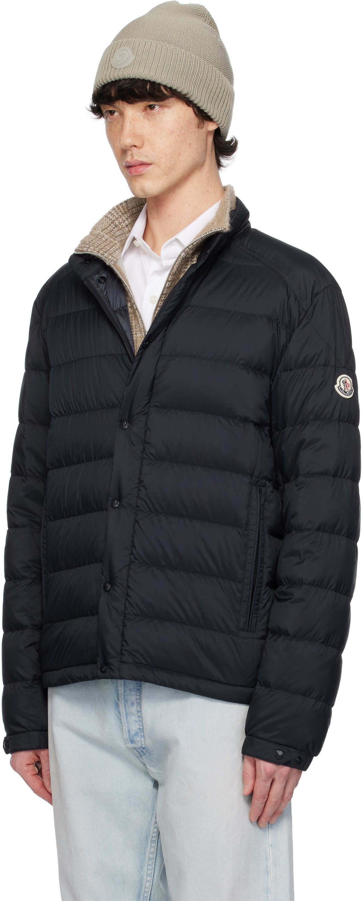 Moncler Navy Selves Short Down Jacket Moncler