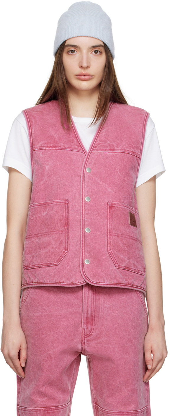 Acne Studios Pink Press-Stud Vest Acne Studios