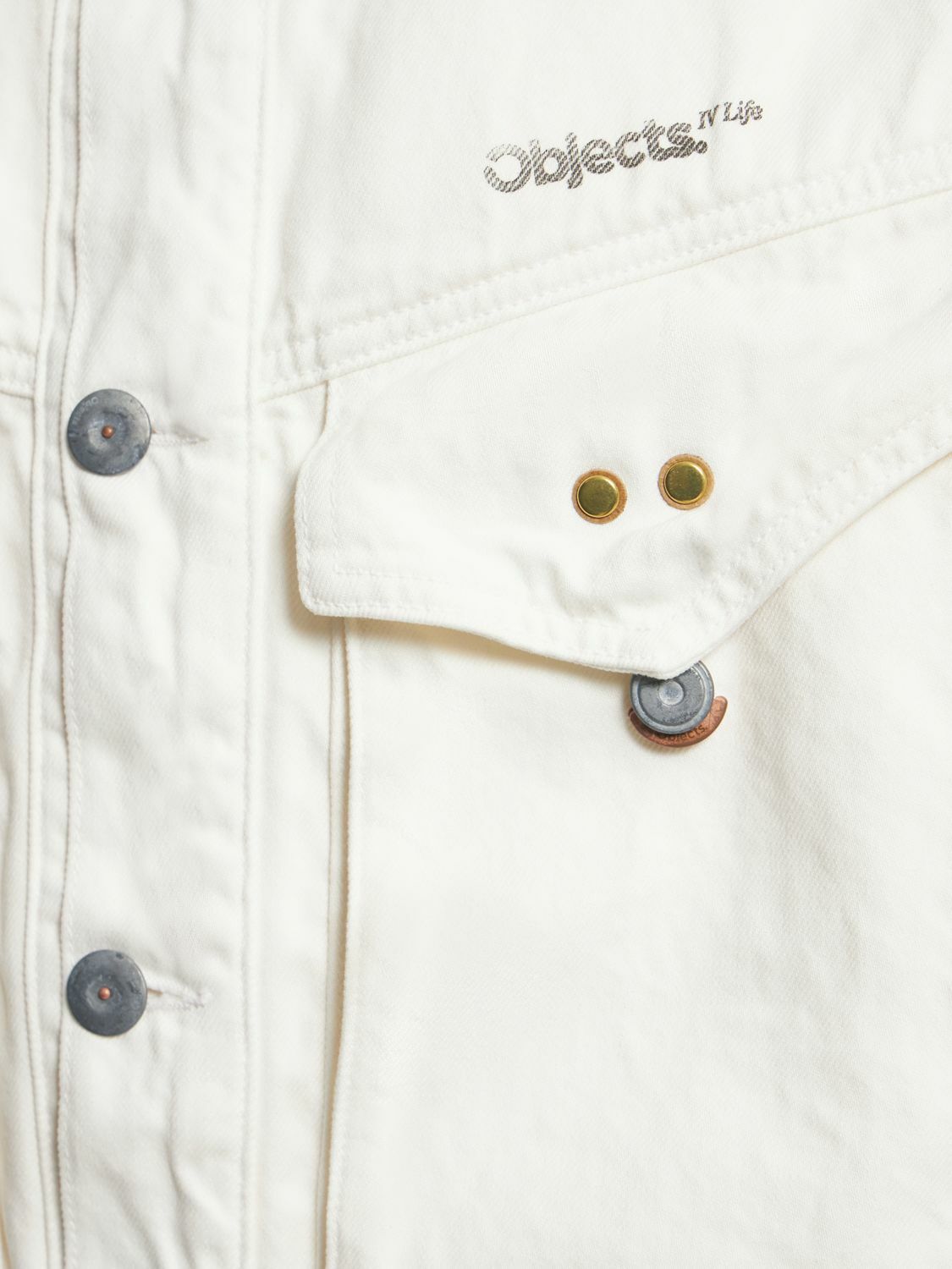 OBJECTS IV LIFE - Logo Print Cotton Denim Jacket Objects IV Life