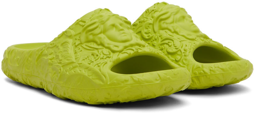 Versace Green Medusa Dimension Slides Versace