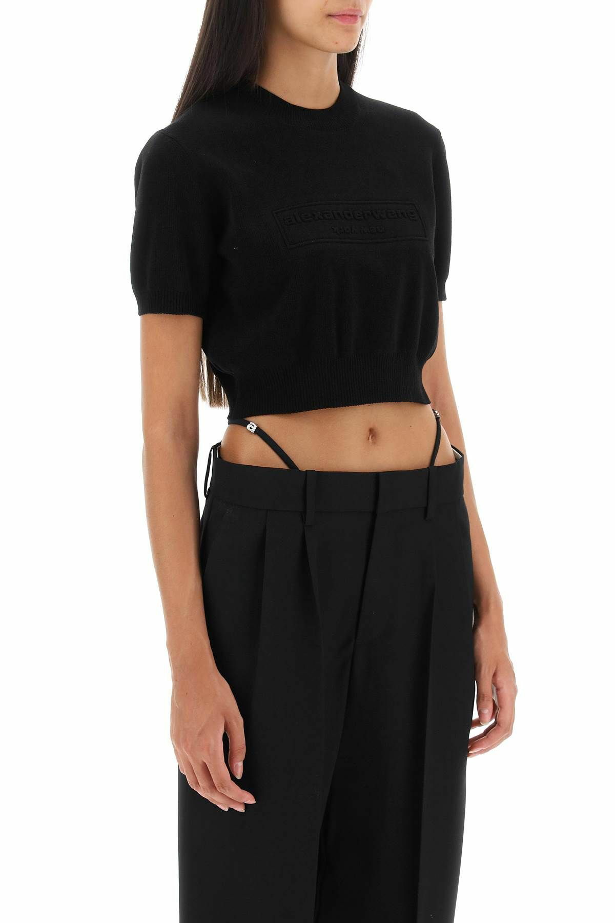 ALEXANDER WANG logo embossed crop top Black Alexander Wang
