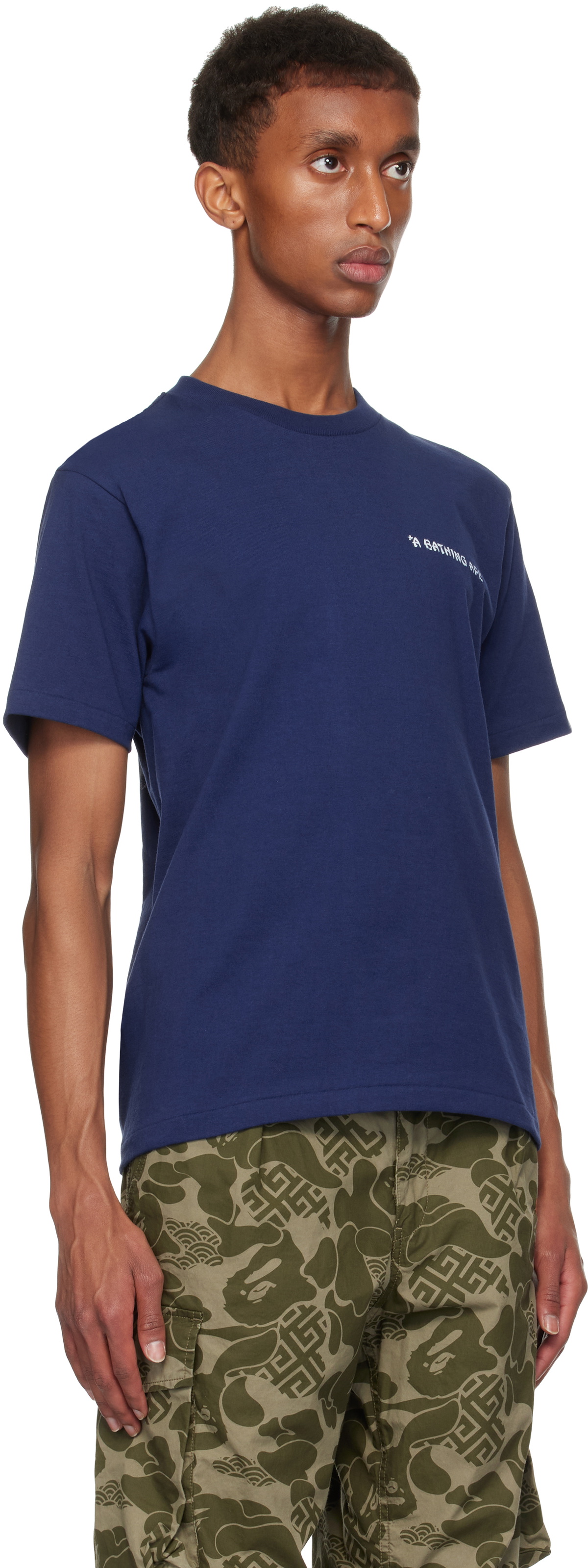 BAPE Navy Japanese Tattoo Logo T-shirt A Bathing Ape