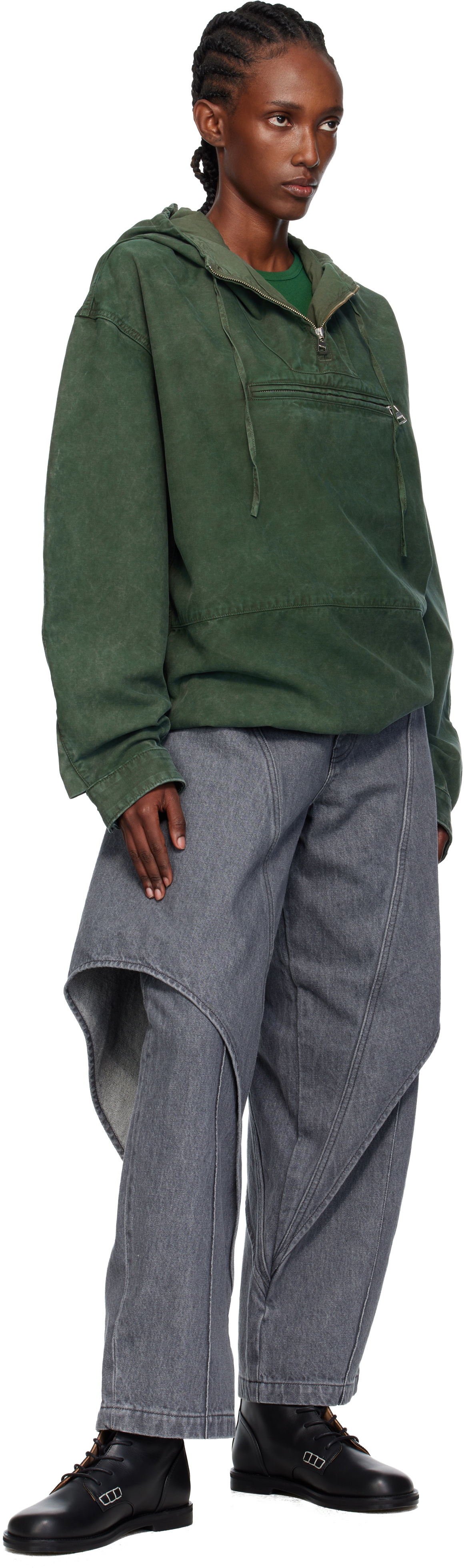 JW Anderson Green Garment Dye Anorak JW Anderson