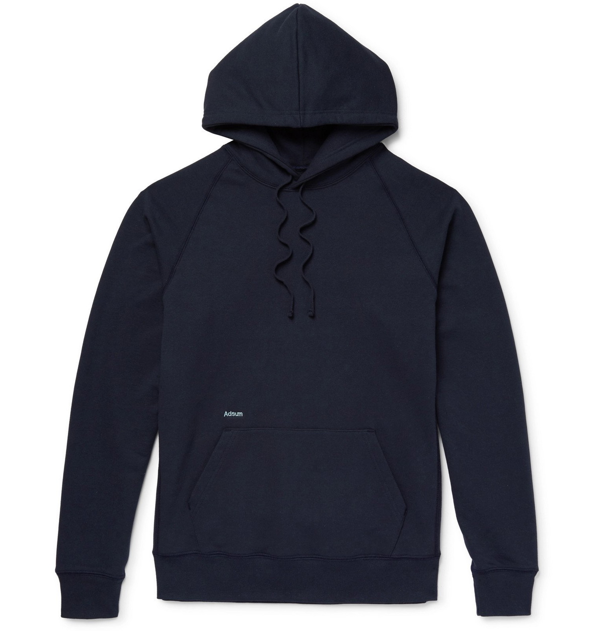 Adsum - Logo-Embroidered Loopback Cotton-Jersey Hoodie - Blue Adsum