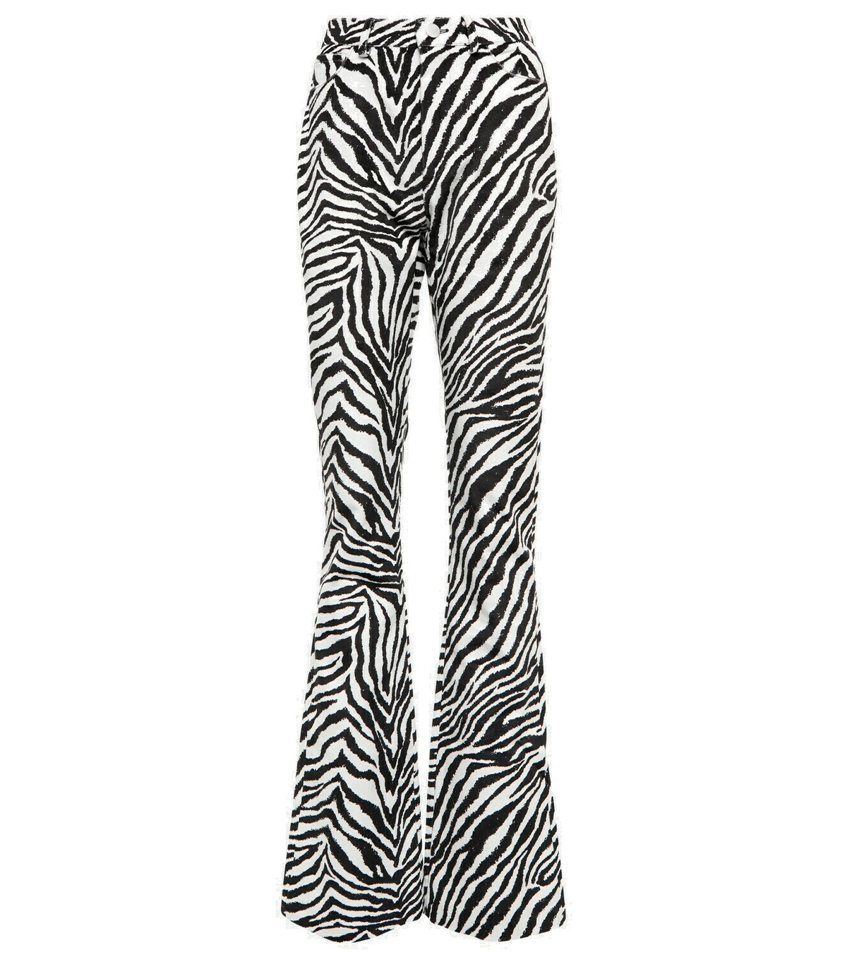 Alessandra Rich Zebra-print high-rise flared pants Alessandra Rich
