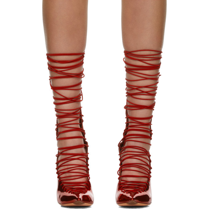 Y/Project Red Open High Lace-Up Boots Y/Project