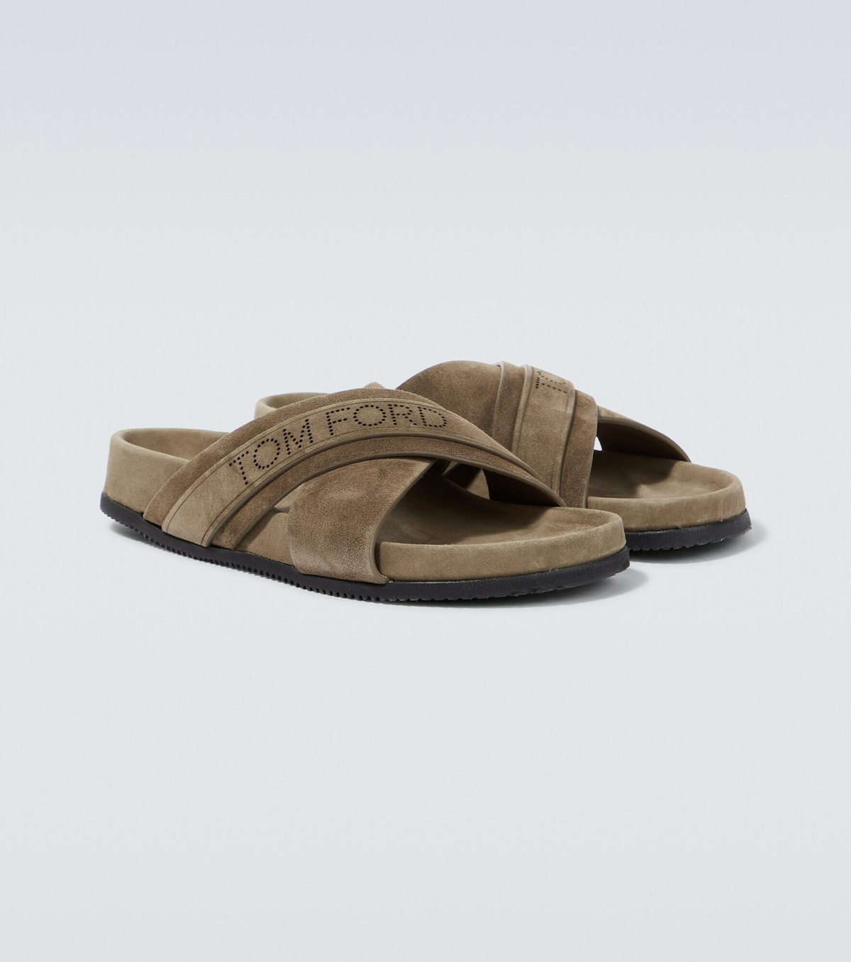 Tom Ford - Logo suede slides TOM FORD