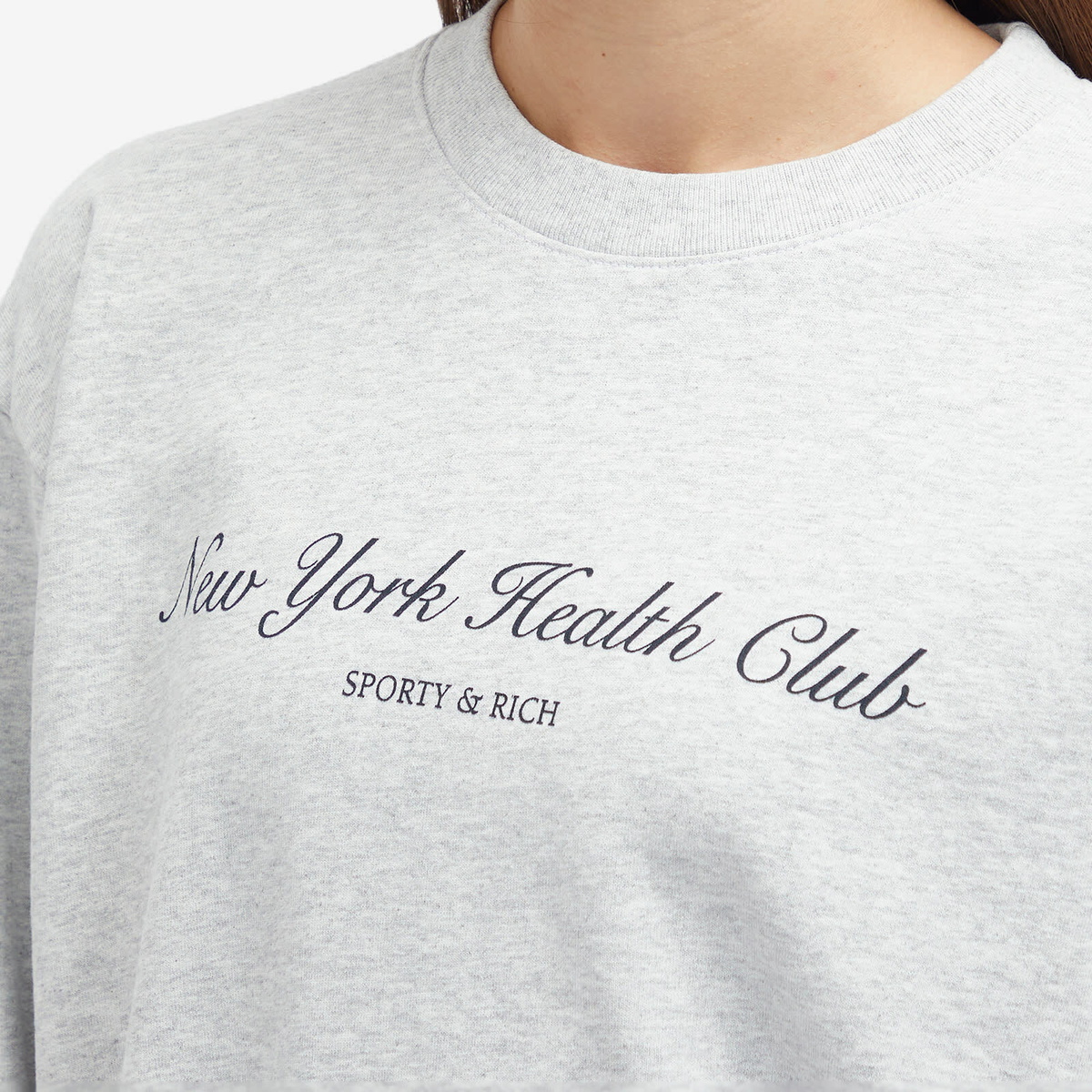 Sporty & Rich Women's NY Health Club Crewneck in Heather Sporty & Rich Women's NY Health Club Crewneck in Heather