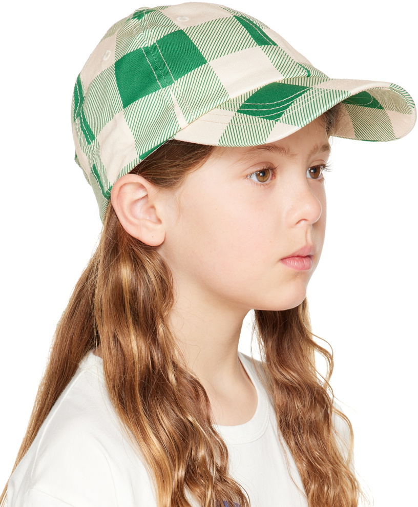 TINYCOTTONS Kids Green Check Cap TINYCOTTONS