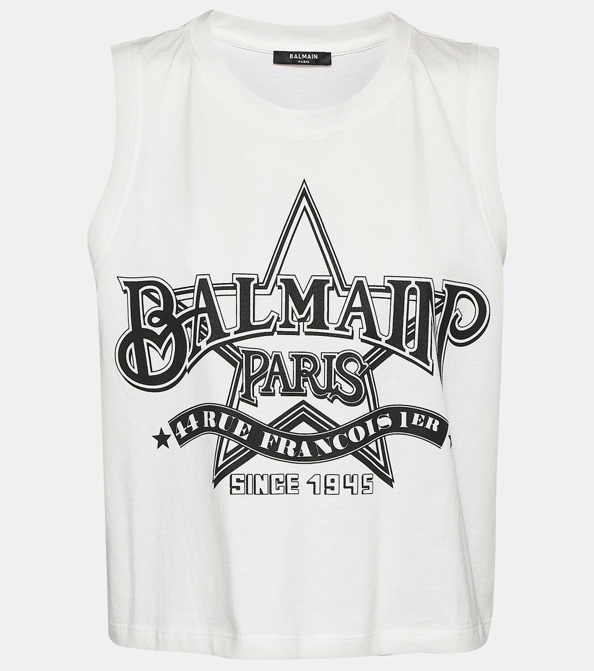 Balmain Logo cotton jersey crop top Balmain