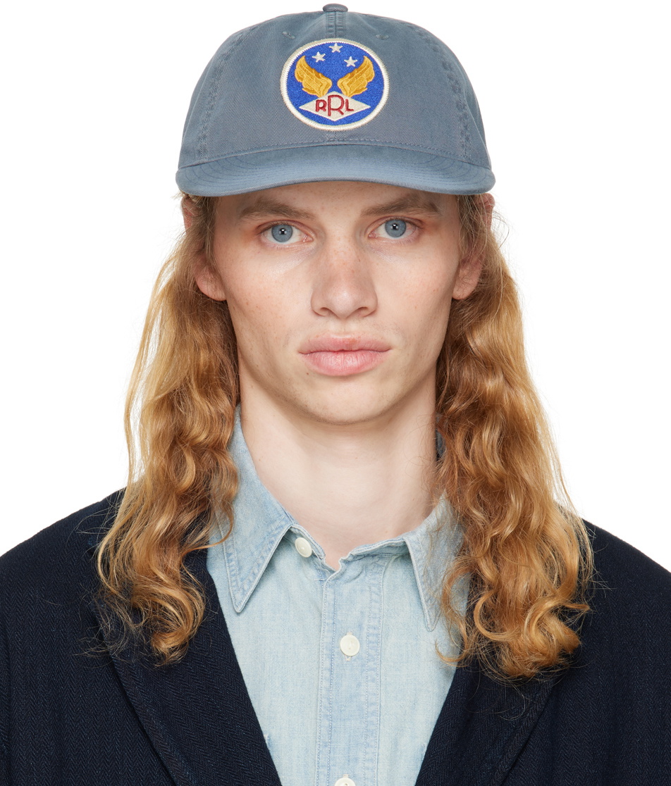 RRL Blue Winged-Logo Twill Ball Cap RRL