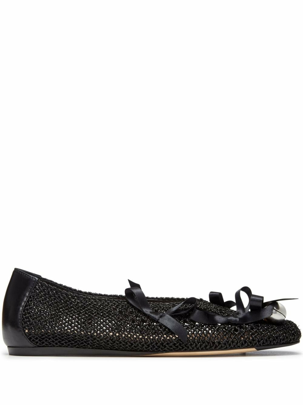 Simone Rocha Black Bell Charm Crochet Ballerina Shoes Simone Rocha