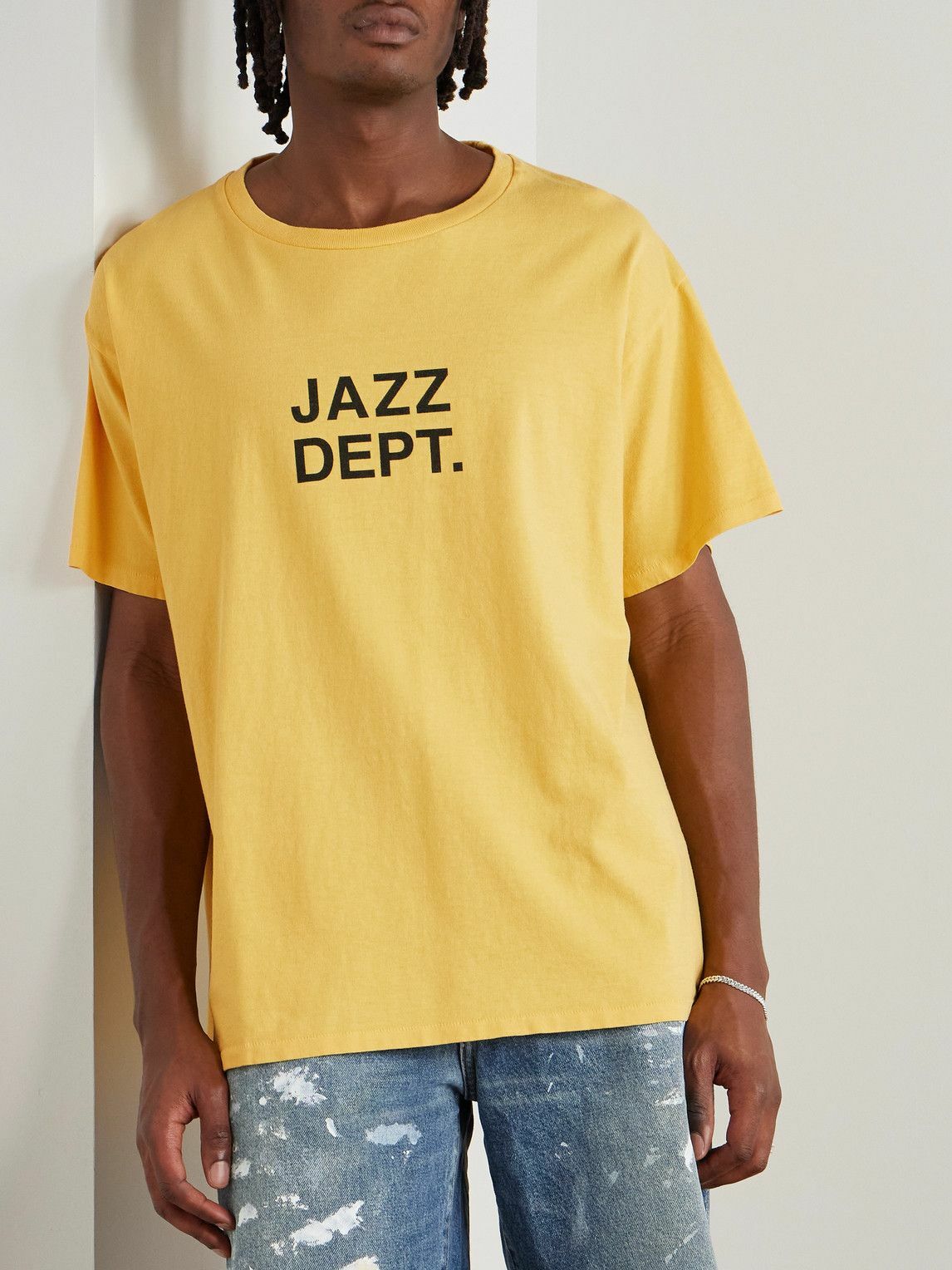 Gallery Dept. - Jazzy Logo-Print Cotton-Jersey T-Shirt - Yellow Gallery ...