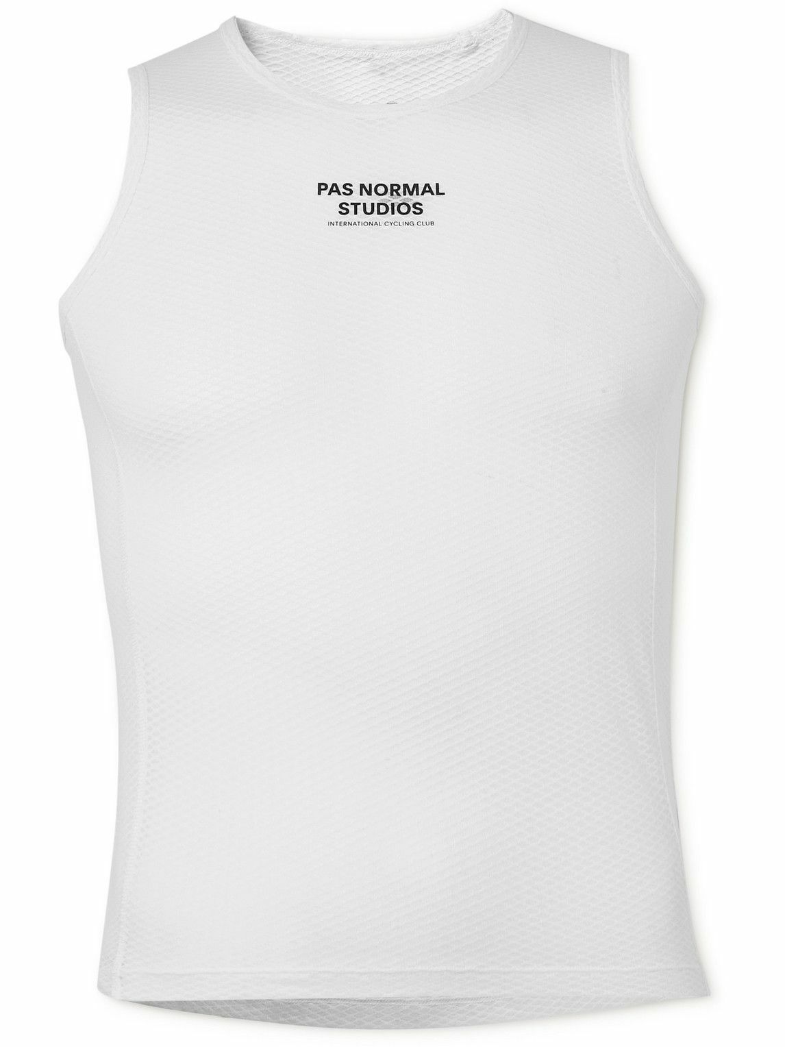 Pas Normal Studios - Logo-Print Stretch-Mesh Base Layer - White Pas ...