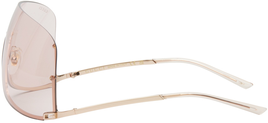 Gucci Gold Mask-Shaped Sunglasses Gucci