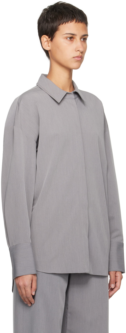 Staud Gray Colton Shirt Staud