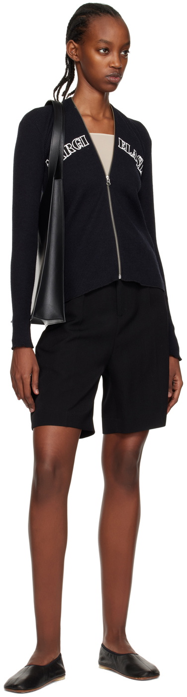 MM6 Maison Margiela Black Zip-Up Sweater MM6 Maison Margiela