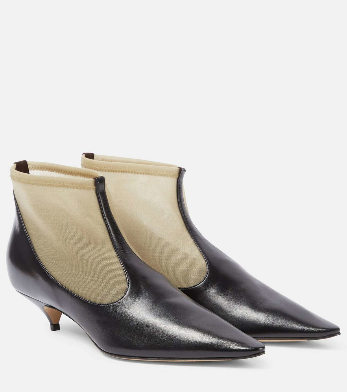 The Row Mesh leather-trimmed ankle boots The Row