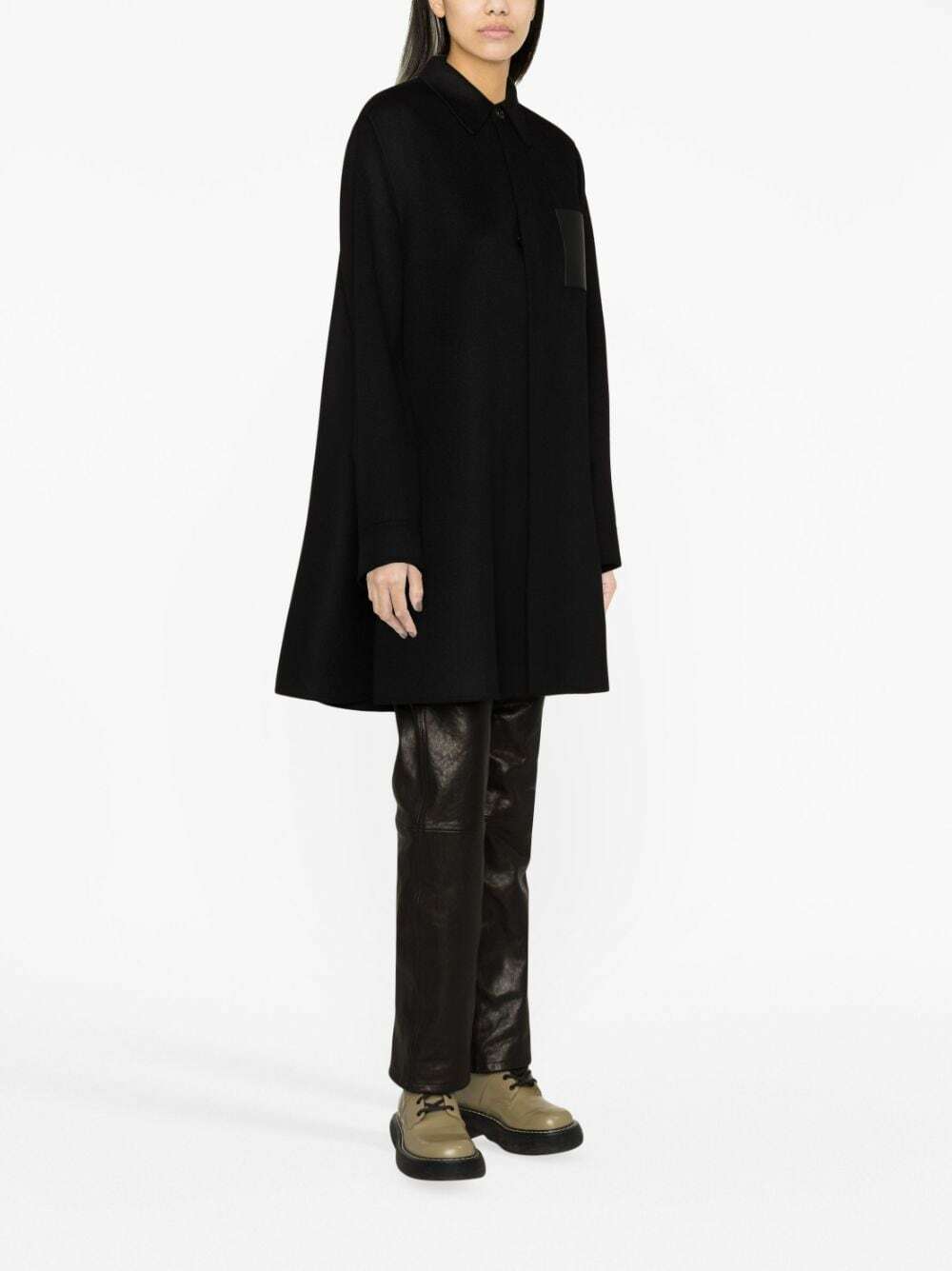 LOEWE - Wool Blend Cashmere Trapeze Coat Loewe