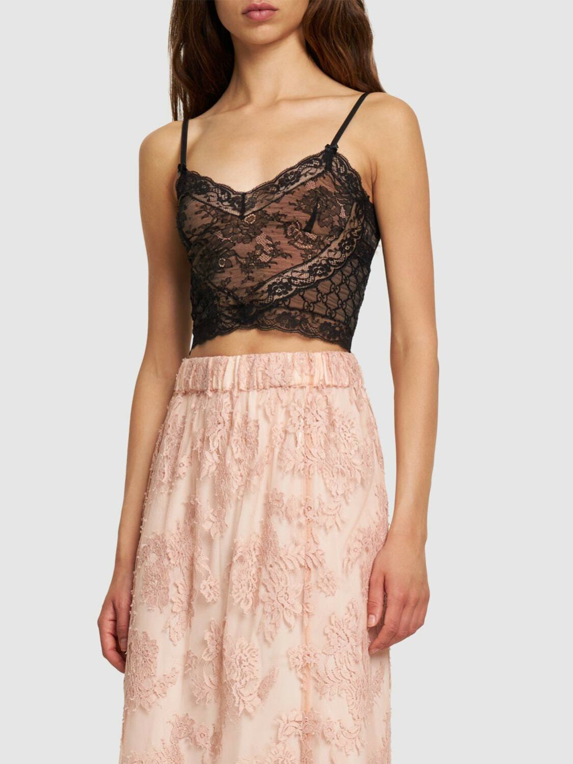 GUCCI - Gg Stretch Lace Top Gucci