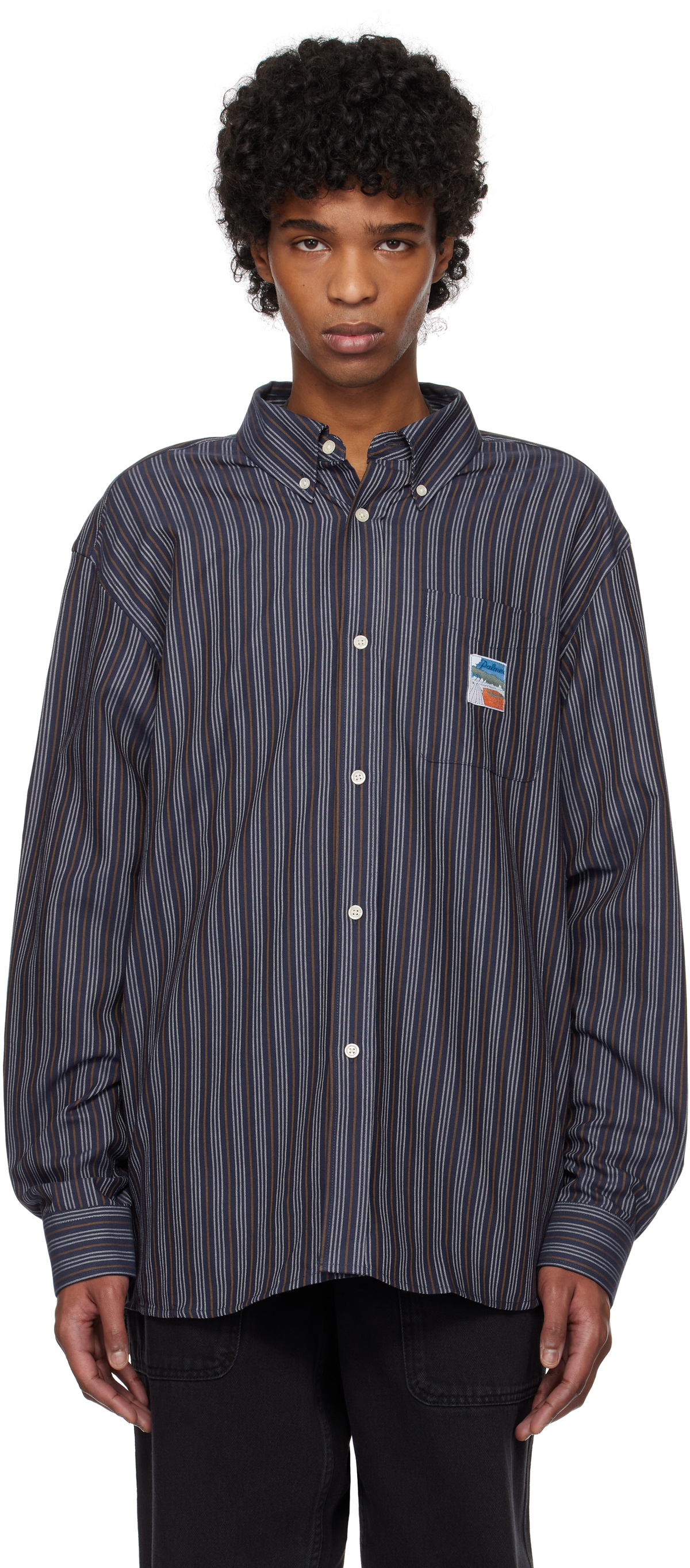 Palmes Navy Deuce Oxford Shirt Palmes