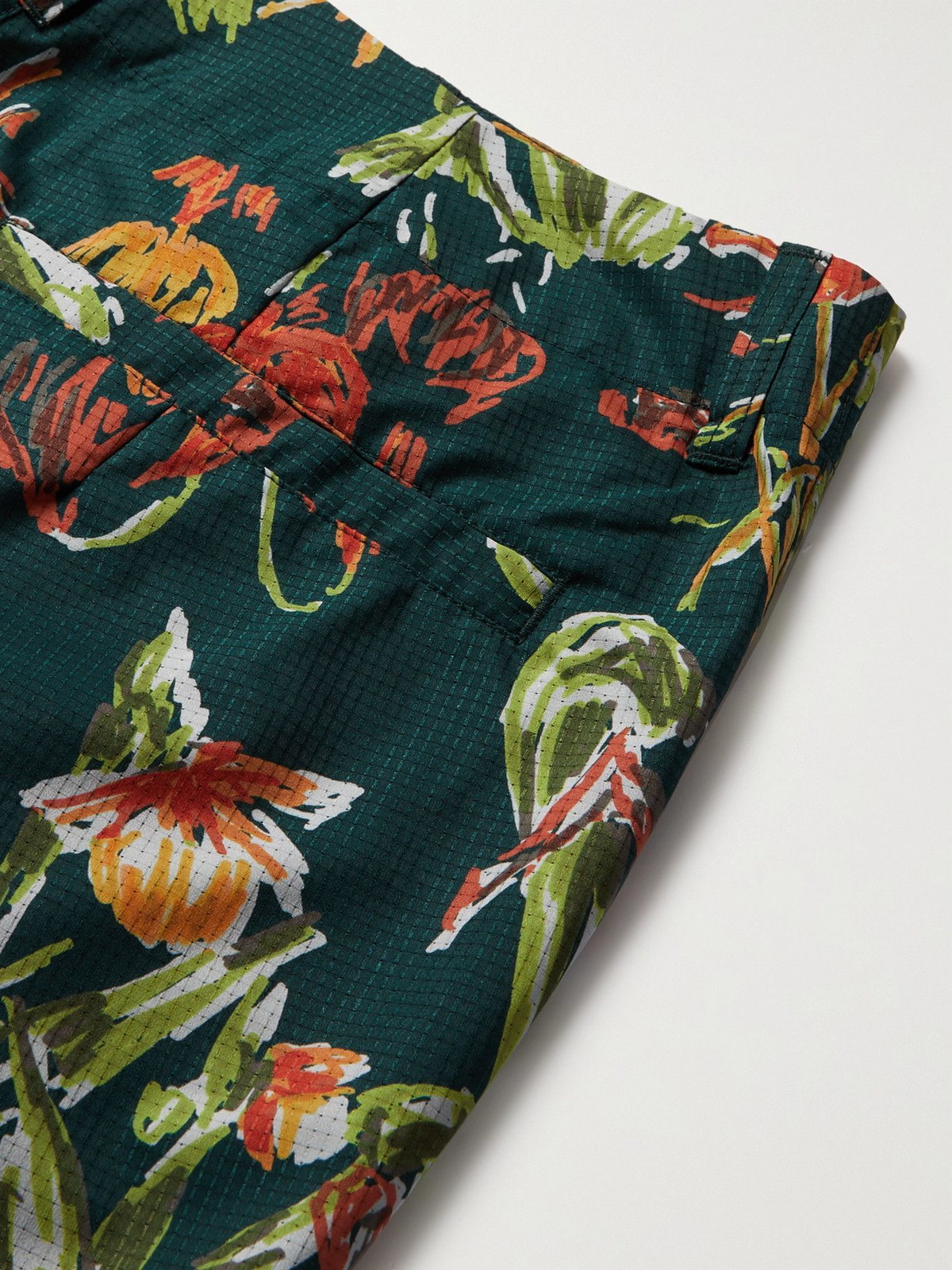 Snow Peak - Quick Dry Perforated Printed Shell Shorts - Green Snow Peak