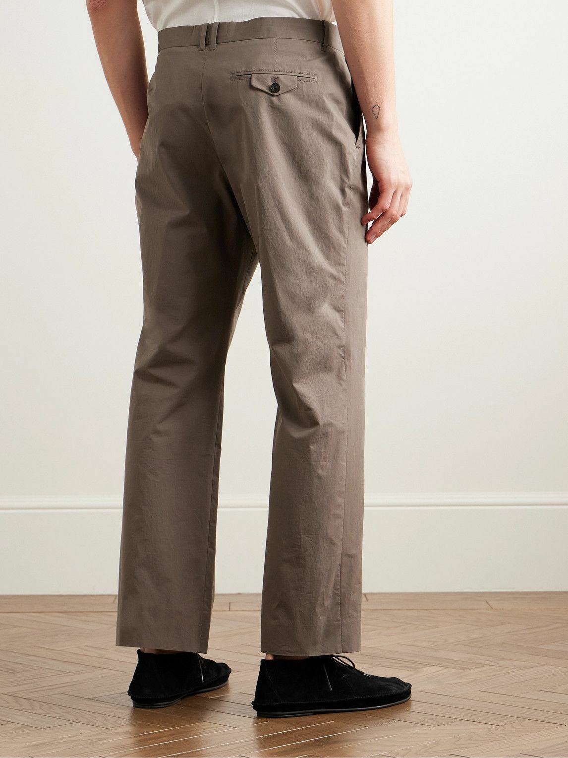 The Row - Lerio Straight-Leg Cotton-Poplin Trousers - Brown The Row
