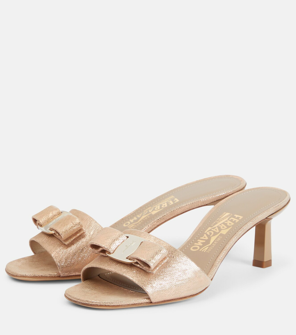Ferragamo Glo metallic leather mules Salvatore Ferragamo