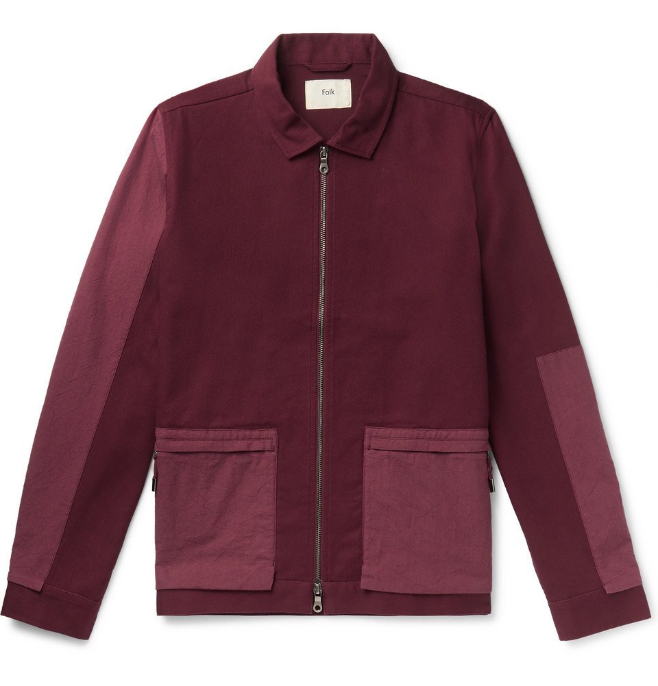 Folk - Panelled Cotton-Twill Chore Jacket - Burgundy Folk