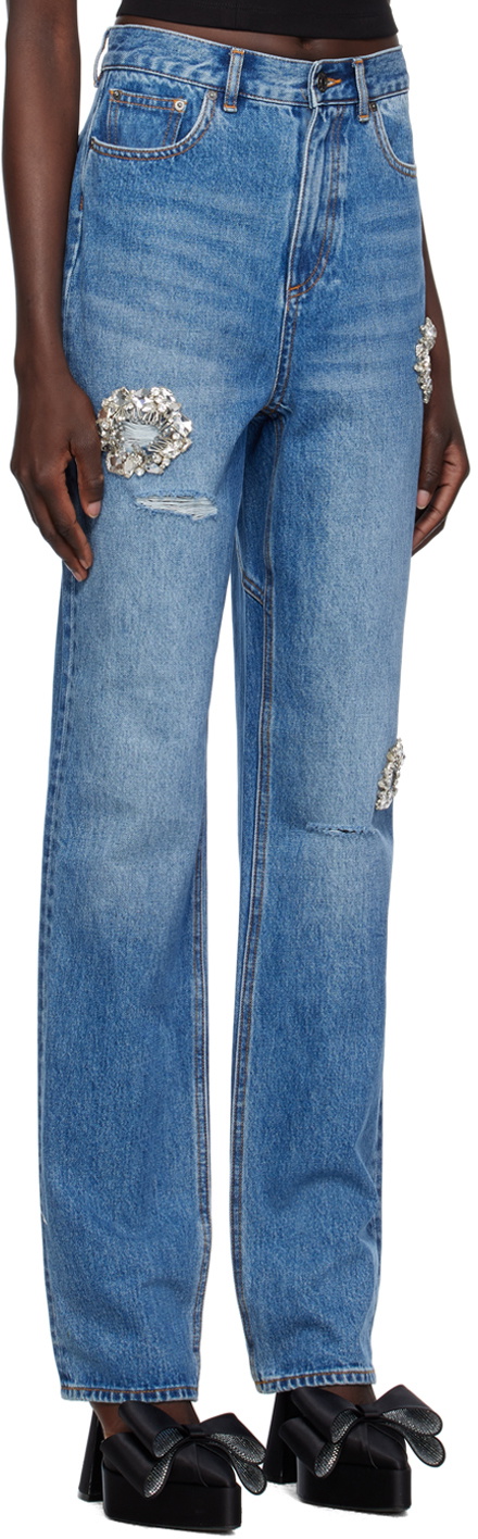 AREA Blue Crystal Jeans AREA