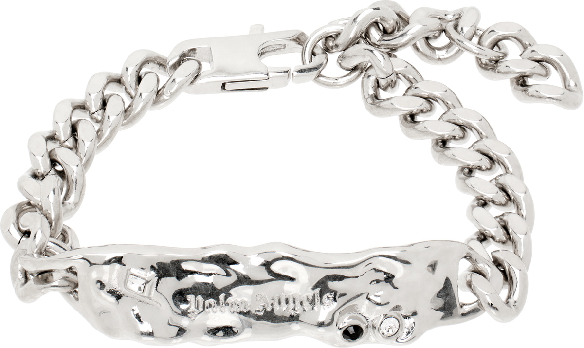 Palm Angels Silver Melted Chain Bracelet Palm Angels