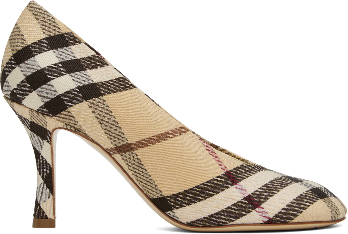 Burberry Beige Check Baby High Heels Burberry