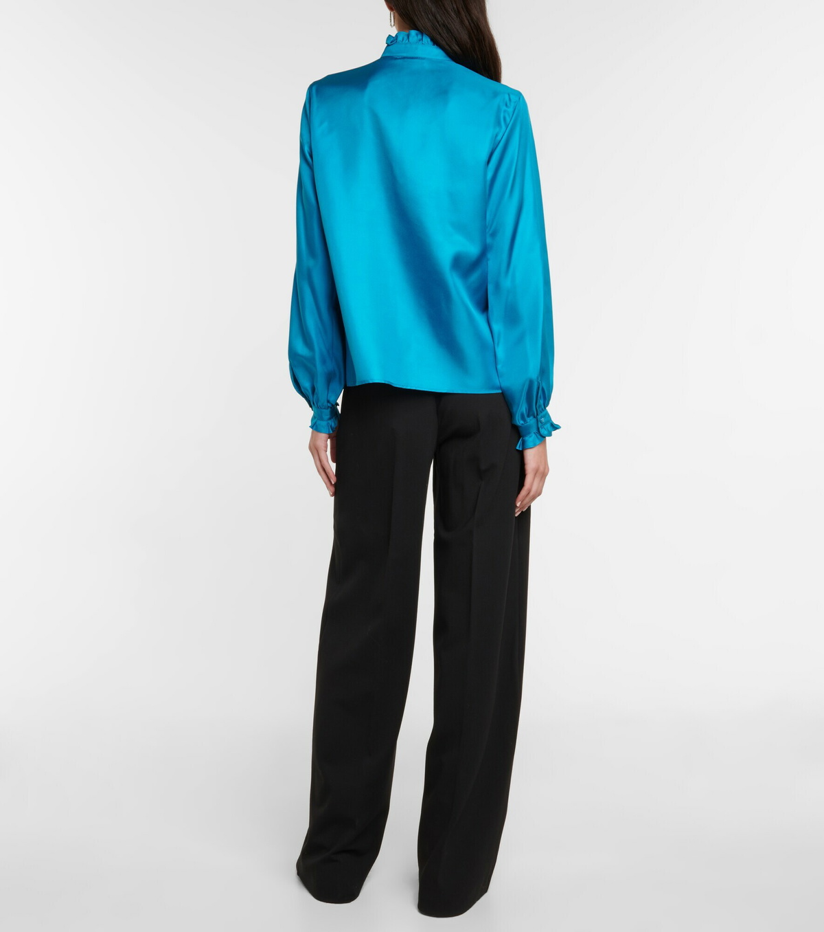 Max Mara - Lindsey tie-neck silk twill shirt Max Mara