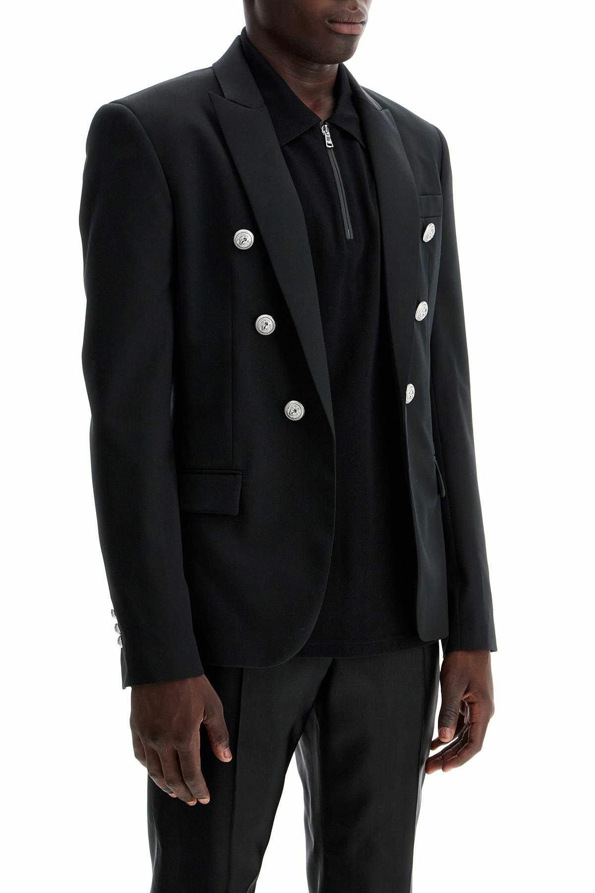 BALMAIN six-button wool jacket Black Balmain