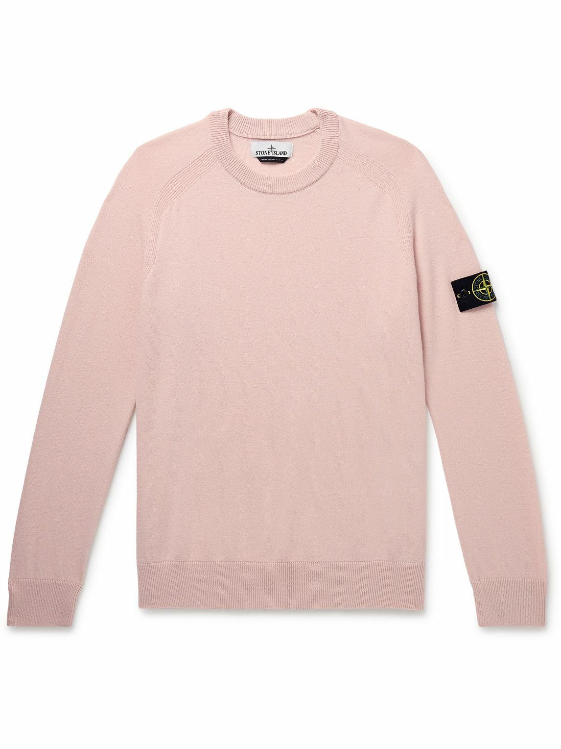 Stone Island - Logo-Appliquéd Virgin Wool Sweater - Pink Stone Island