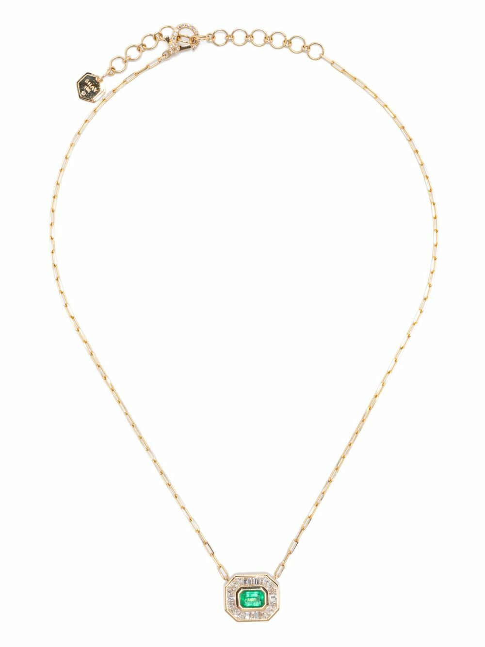 SHAY 18K Yellow Gold Mini Deco Emerald Necklace SHAY