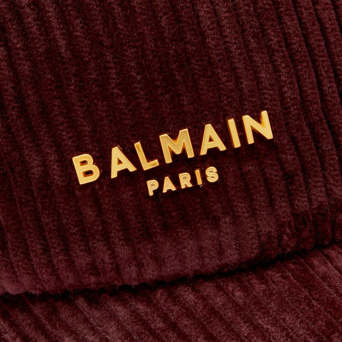 Balmain Women's Velvet Logo Cap in Red Balmain