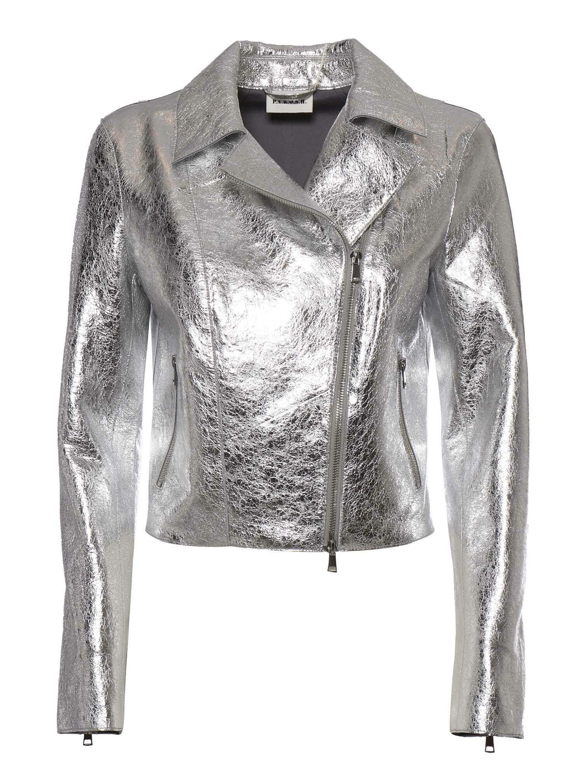 Parosh Silver Biker Jacket Parosh