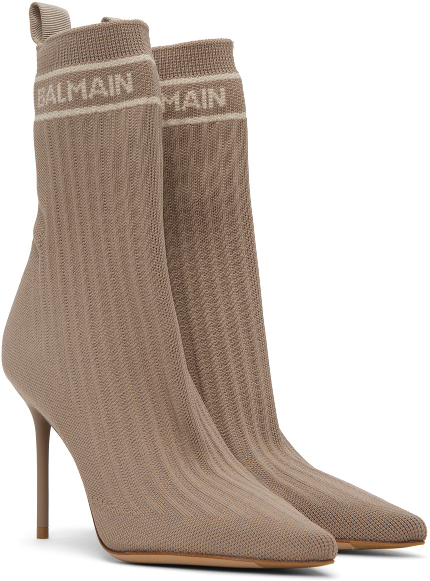 Balmain Taupe Skye Boots Balmain