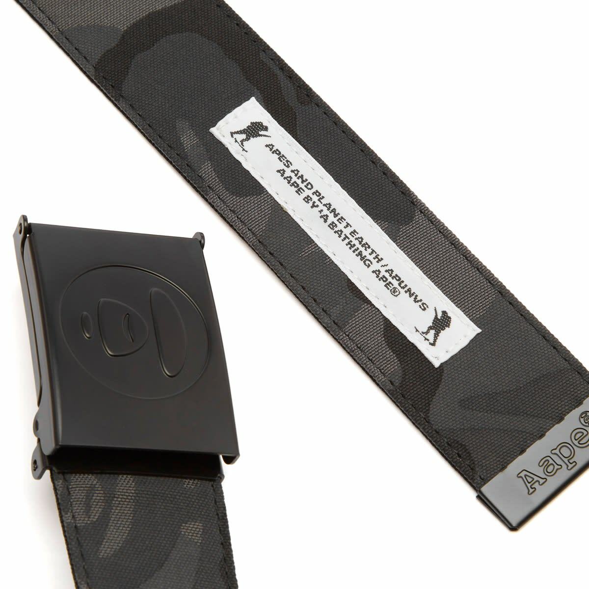 Men's AAPE Now Reversible Camo Belt in Black (Multi) AAPE by A Bathing Ape