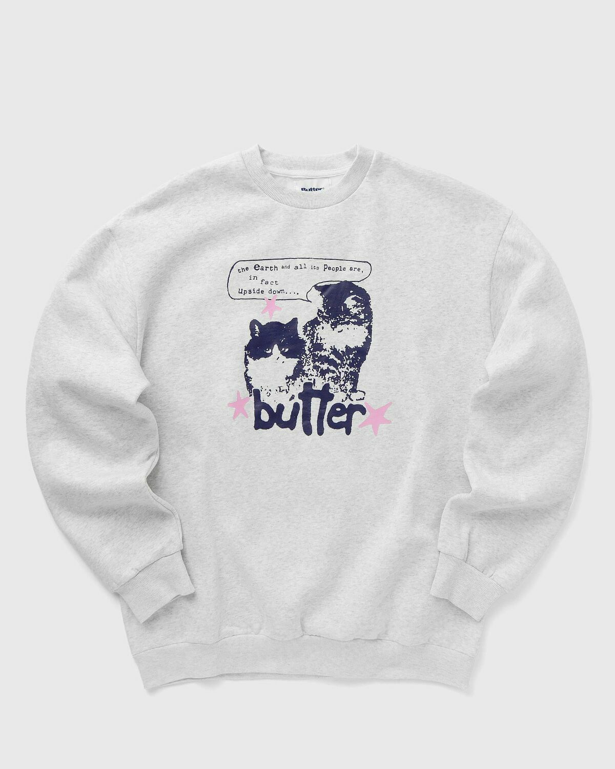 Butter Goods Upside Down Crewneck Grey Sweatshirts Butter Goods