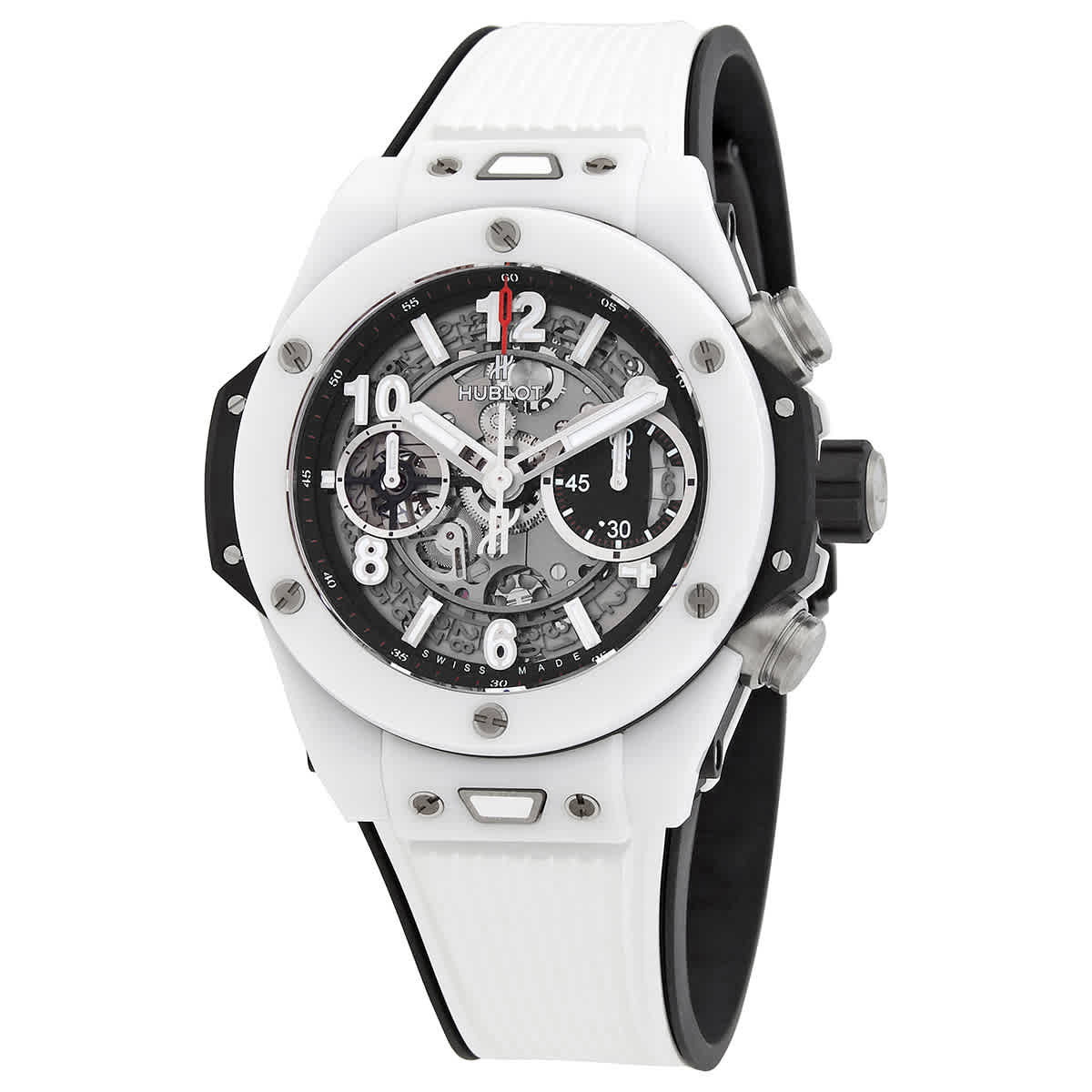 Hublot Big Bang UNICO Automatic Chronograph White Ceramic Silver Dial ...
