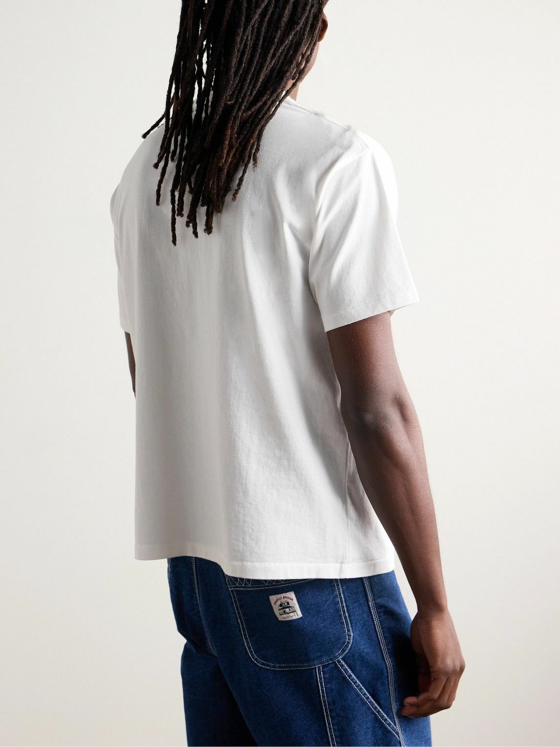 BODE - Logo-Embroidered Cotton-Jersey T-Shirt - White Bode